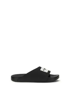 Givenchy Rubber Slide Mules With Logo Label - Black