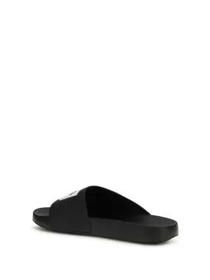 Givenchy Rubber Slide Mules With Logo Label - Black