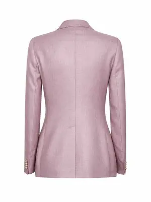 Tagliatore Pink Virgin Wool And Silk Double-breasted Blazer - Multicolor