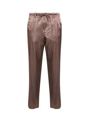 Dries Van Noten Old Rose Viscose And Cotton Straight-leg Trousers
