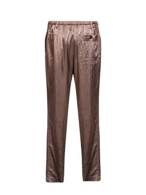 Dries Van Noten Old Rose Viscose And Cotton Straight-leg Trousers