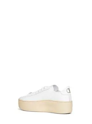 Valentino Garavani White Leather Platform Sneakers