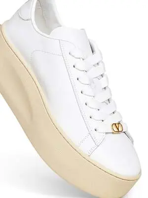 Valentino Garavani White Leather Platform Sneakers
