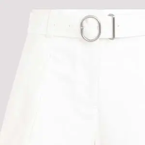 JIL SANDER Belted Mid-waist Cotton Shorts