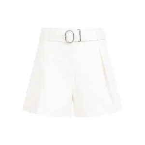JIL SANDER Belted Mid-waist Cotton Shorts - Multicolor