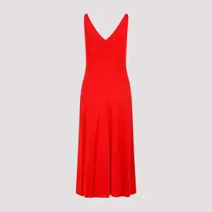 LANVIN Sleeveless A-line Midi Dress - Red