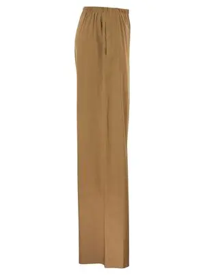 Max Mara Linen And Viscose Blend Wide-leg Trousers - Multicolor