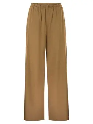 Max Mara Max Mara Linen And Viscose Blend Wide-Leg Trousers Multicolor