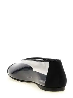 Moschino Pvc Ballet Flats With Satin Details - Black