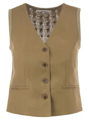 Max Mara Tailored Linen And Knit Waistcoat - Multicolor