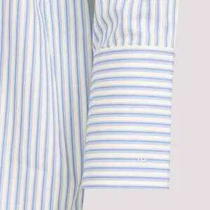 Victoria Beckham Organic Cotton Striped Wrap Front Blouse