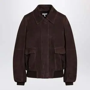 Loewe Suede Bomber Jacket - Brown