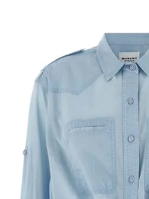 Isabel Marant Étoile Light Cotton Western Shirt With Tie Detail