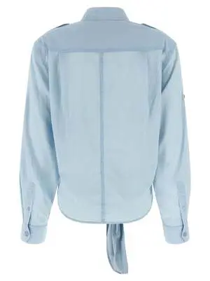 Isabel Marant Étoile Light Cotton Western Shirt With Tie Detail - Blue