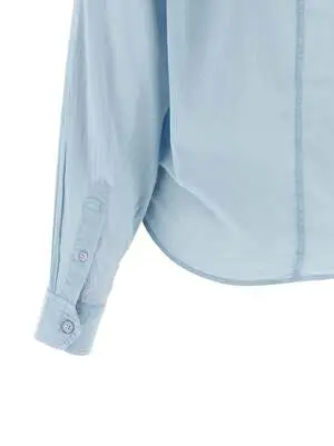 Isabel Marant Étoile Light Cotton Western Shirt With Tie Detail - Blue