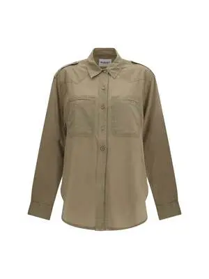 Isabel Marant Étoile Light Cotton Western Shirt With Tie Detail - Green