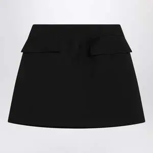Alexander McQueen Wool Mini Skirt With Front Flap Details - Black