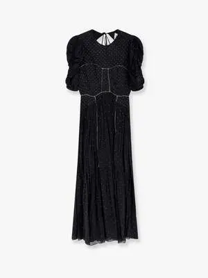 Isabel Marant Étoile Polka Dot Puff Sleeve Dress - Black