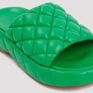 Bottega Veneta Padded Leather Platform Sandals - Green