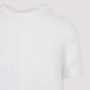 Loewe Short Sleeve Embroidered Mohair Blend Sweater