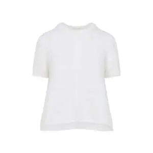 Loewe Short Sleeve Embroidered Mohair Blend Sweater - White