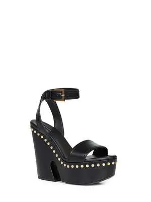 Givenchy Black Leather Studded Platform Sandals