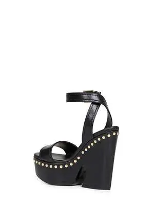Givenchy Black Leather Studded Platform Sandals