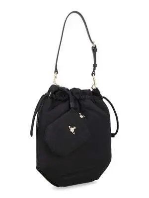 VIVIENNE WESTWOOD Viscose Orb Detail Bucket Bag - Black