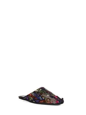 Dries Van Noten Embellished Satin Flat Mules