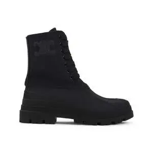 Celine Triomphe Canvas Lace-up Boots - Black
