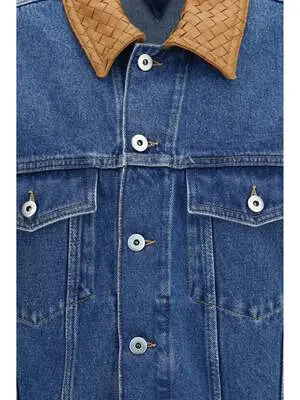 Bottega Veneta Intreccio Denim Jacket - Blue