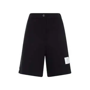 Thom Browne High Waisted Virgin Wool Shorts - Blue