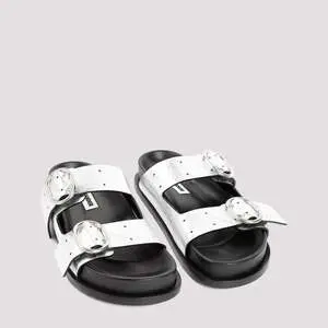 JIL SANDER Moon Leather Sandals With Buckle Straps - Silver