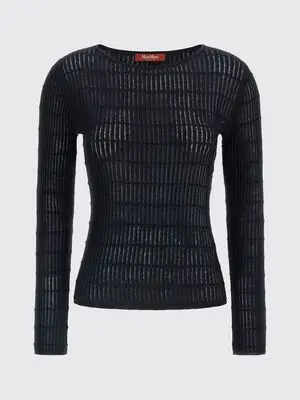 Max Mara Ribbed Knit Sweater With Long Sleeves - Black