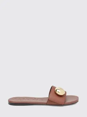 Loewe Heeled Sandal With Embossed Logo Detail - Brown