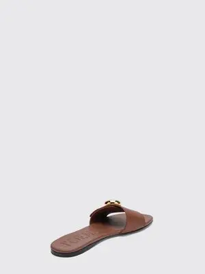Loewe Heeled Sandal With Embossed Logo Detail - Brown