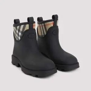 Burberry Marsh Stamp Low Rubber Boots - Black