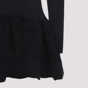 Alaïa Ruffled Knit Mini Dress - Black