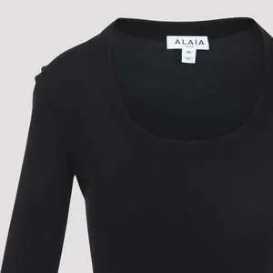 Alaïa Ruffled Knit Mini Dress - Black