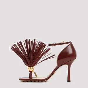 Bottega Veneta Leather Stiletto Sandals With Tassel Embellishment