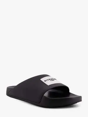 Givenchy Rubber Slide With Logo Lettering Patch - Black