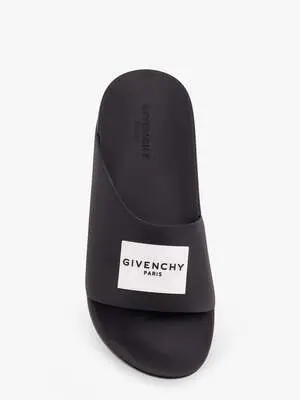 Givenchy Rubber Slide With Logo Lettering Patch - Black