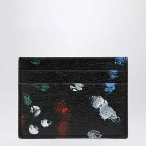 Balenciaga Cash Leather Card Holder With Painterâ€s Print
