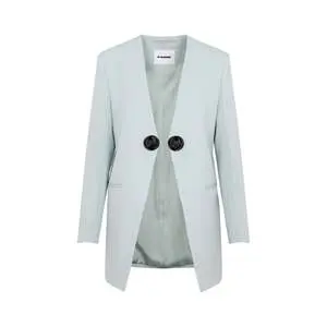 JIL SANDER Chinablue Wool Jacket - Blue