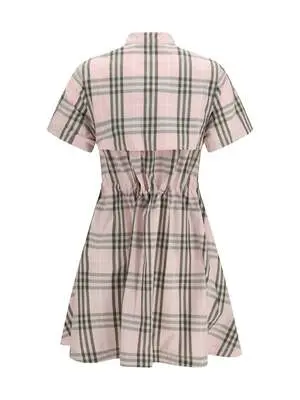 Burberry Check Cotton Dress - Pink