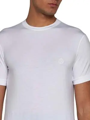 Giorgio Armani Icon Crew Neck T-shirt In Stretch Viscose Jersey