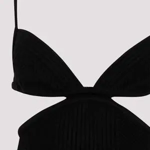 Off-White Ribbed Cut-out Mini Dress