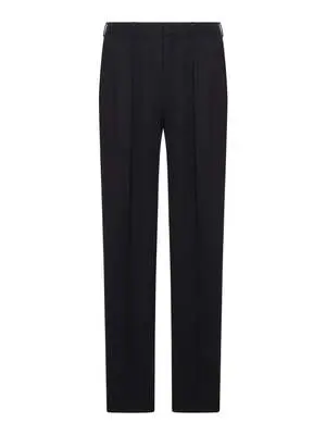 TOM FORD Tailored Twill Trousers With Double Pleat - Black