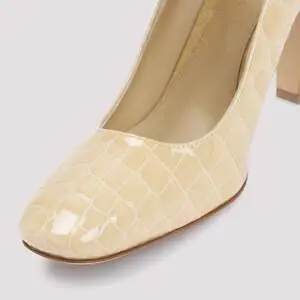 Bottega Veneta Croc Embossed Calf Leather Mary Jane Pumps