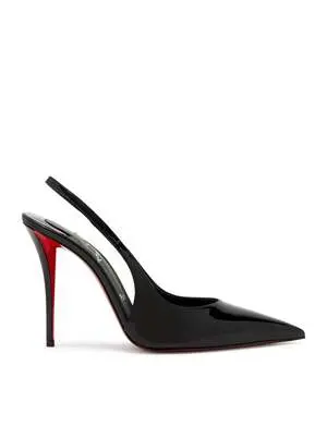 CHRISTIAN LOUBOUTIN Miss Z Patent Calfskin Slingback Pumps - Black